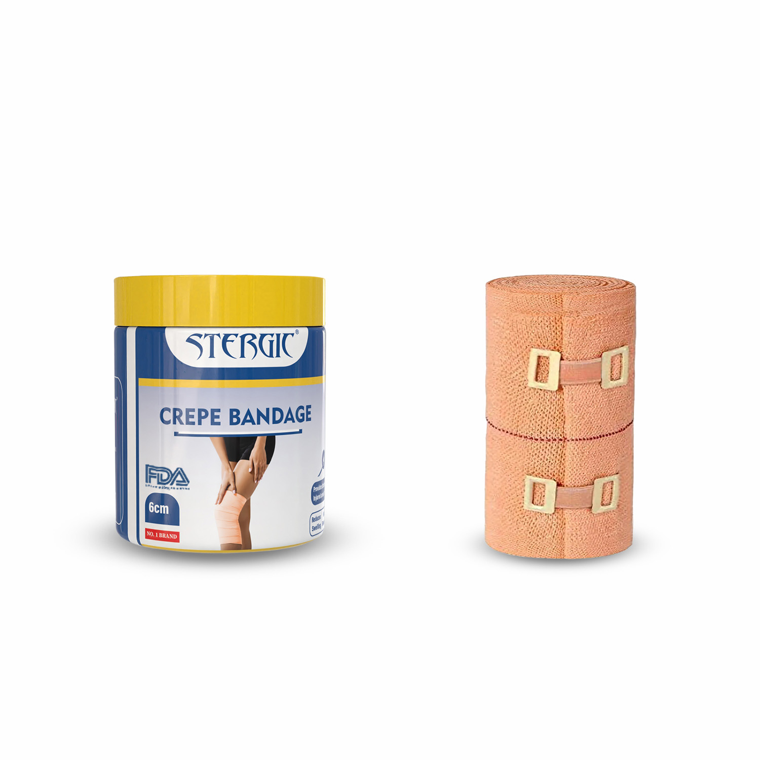 Stergic Cotton Crepe Bandage with Flexible Clips - Pain Relief Garam ...